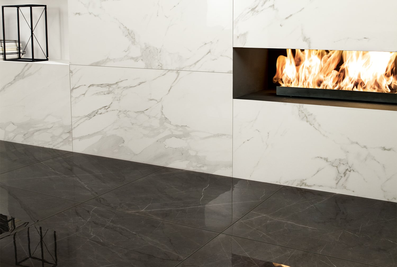 Anima Graphite and Calacatta Oro - Living Tiles